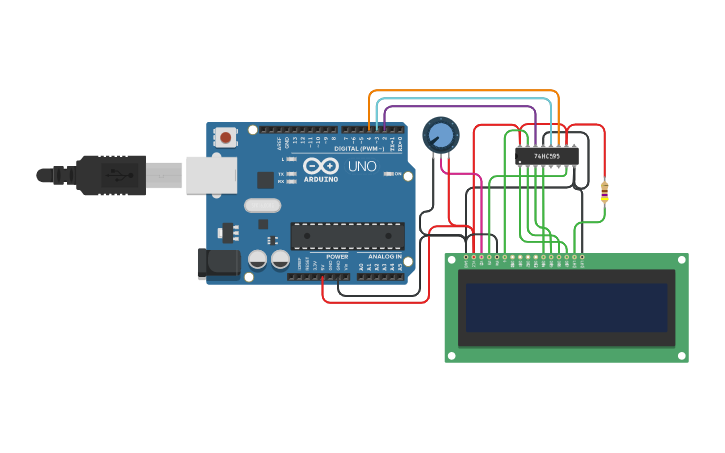 Circuit design LCD 2x16 + 74595 >> Electgpl Subscribe YouTube