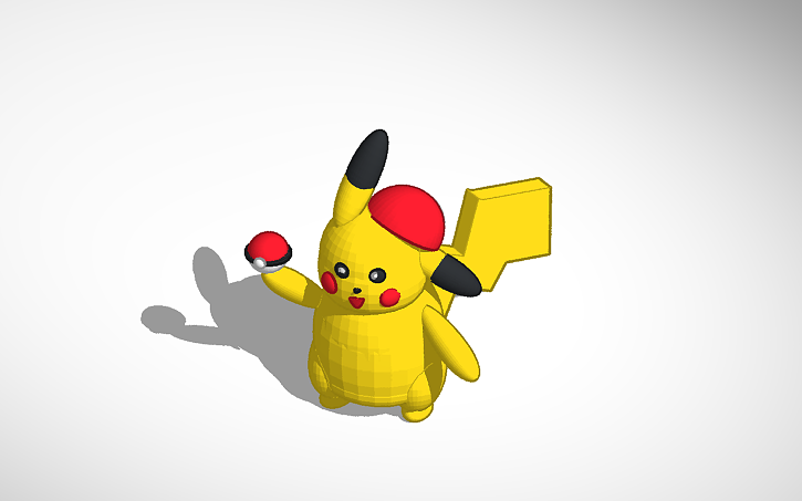 3D design Pikachu - Tinkercad