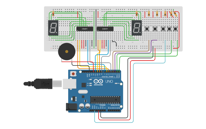 Circuit design Simulador de Microondas - Tinkercad