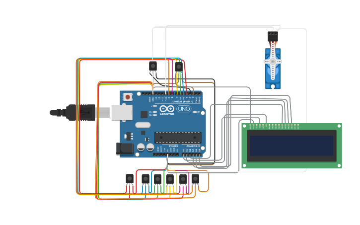 Circuit design Parking lot system - Tinkercad