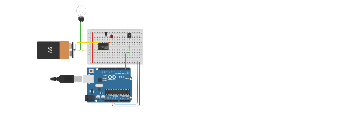 Circuit design Circuito con alimentación externa | Tinkercad Circuit design Circuito con alimentación externa | Tinkercad