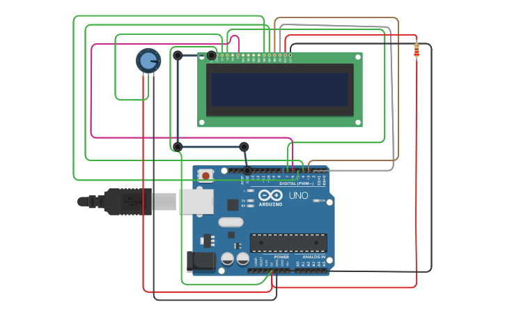 Circuit design Modulo LCD | Tinkercad