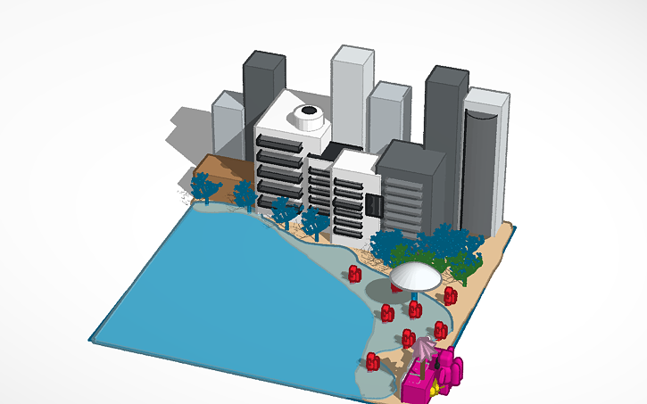 3D design ilanas beach - Tinkercad