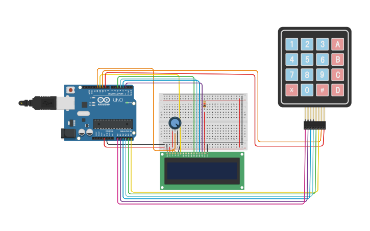 Circuit design Passcode detection - Tinkercad