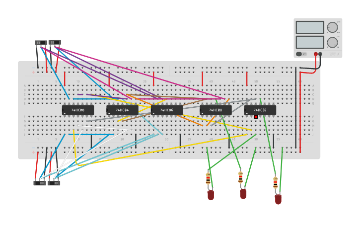 Circuit Design 2 Bit Comparator Tinkercad