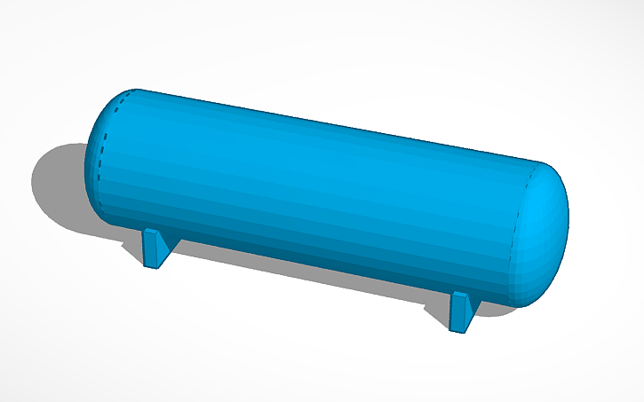 3D design Horizontal Pressure Vessel - Tinkercad
