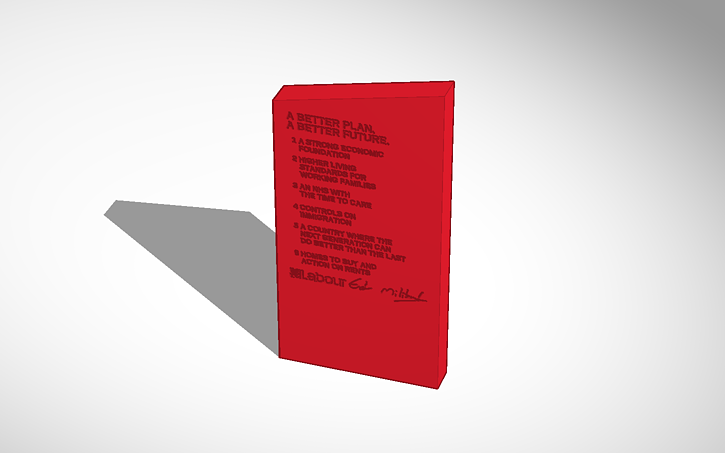 3D design Ed Stone (Labour Key Pledges) - Tinkercad