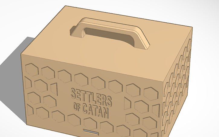 3D design Catan Storage - Cover w/ Handle - Tinkercad
