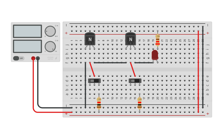 Circuit design And Gate | Tinkercad