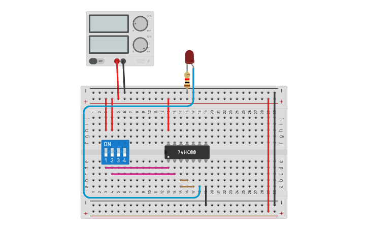 Circuit design AND Gate using NAND Gate | Tinkercad