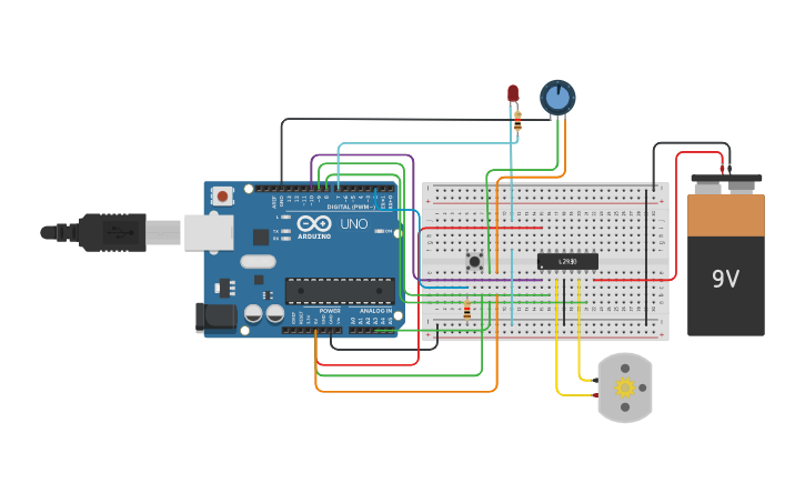 Circuit Design 2 Rangkaian Motor Dc Led Potentiometer Dan Push