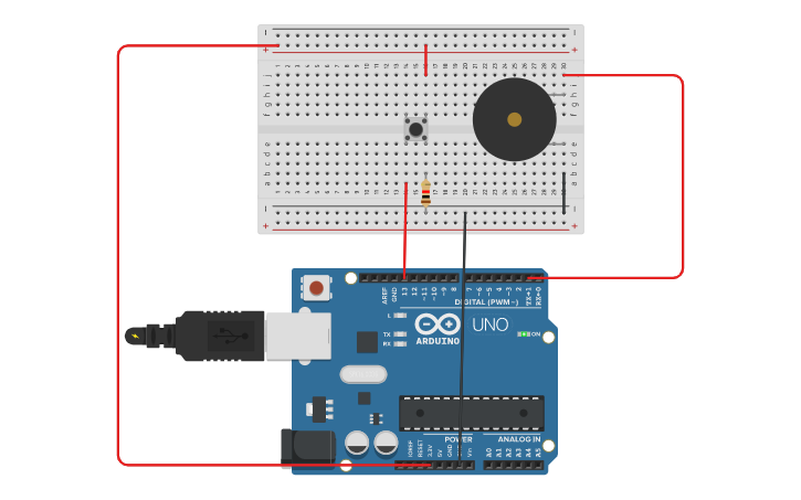 Circuit design alto-falante - Tinkercad