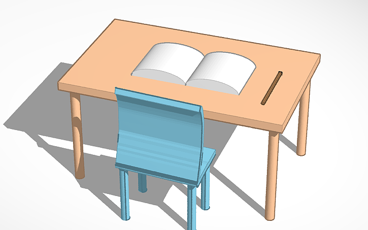 3D design Writing Desk - Tinkercad