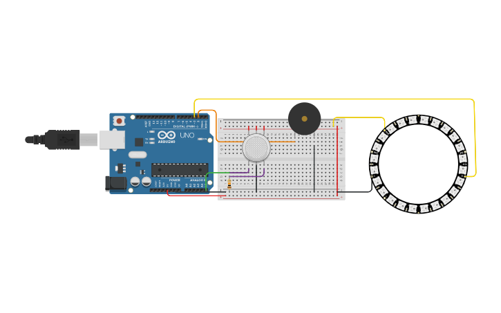 Circuit Design Smoke Detector Tinkercad