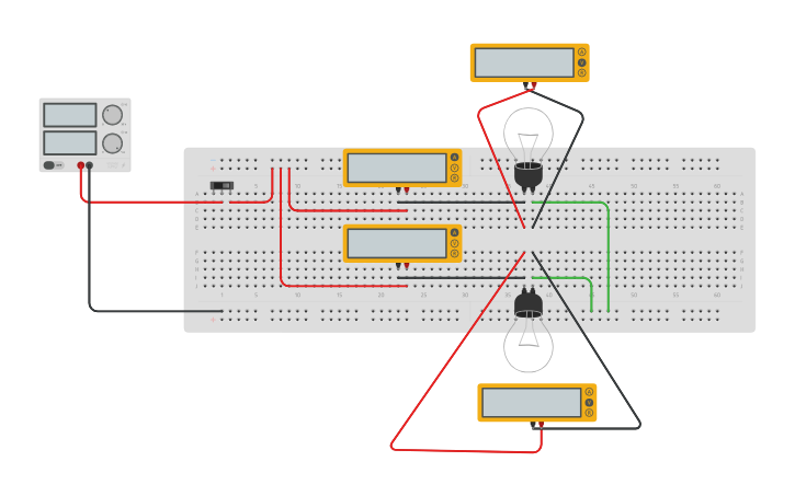 Circuit design Circuíto Paralelo_Uso do polímetro como Voltímetro e ...