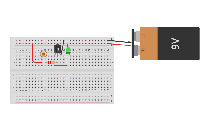 Circuit design LDR y transistor - Tinkercad