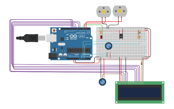 Circuit design irrigation system - Tinkercad