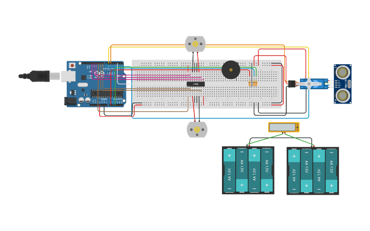 Circuit design evasor de obstaculos_t2 - Tinkercad