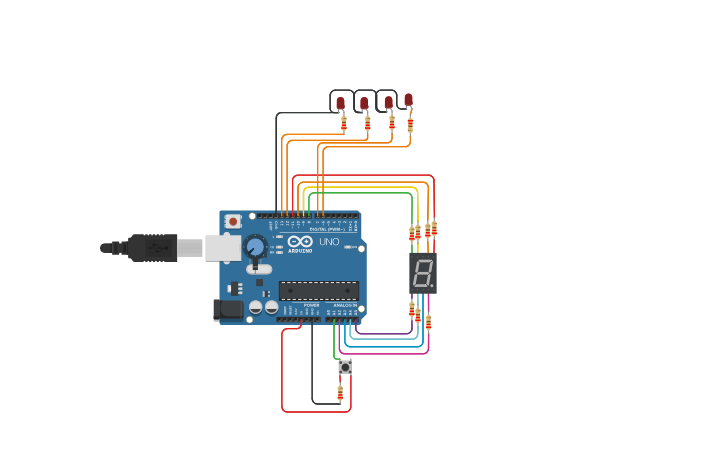 Circuit design primer parcial Hexadecimal - Tinkercad