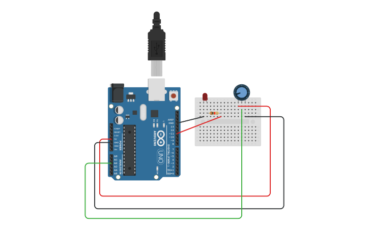 Circuit design Lab 02 - Potentiometers (Knobs) | Tinkercad