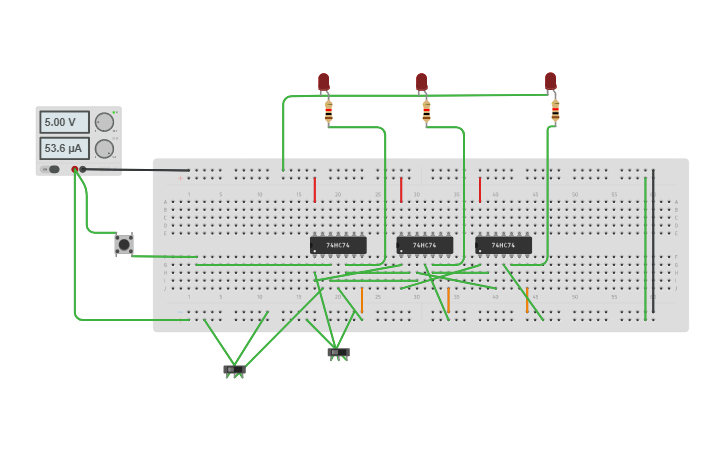 Circuit design 19IT103-3-bit-Shift-right - Tinkercad