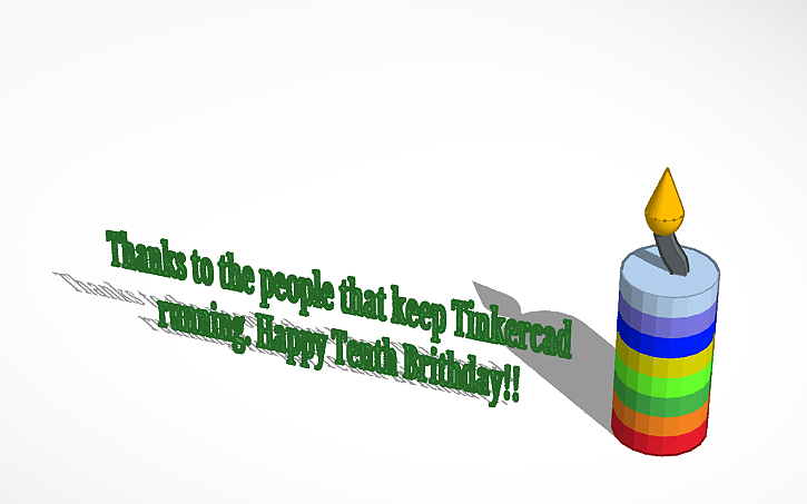 3D design Tinkercad - Birthday Candle - Tinkercad