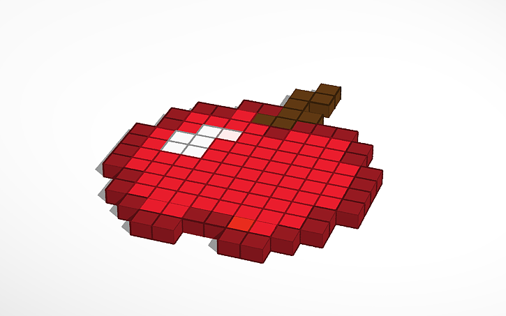 3D design Minecraft Apple - Tinkercad