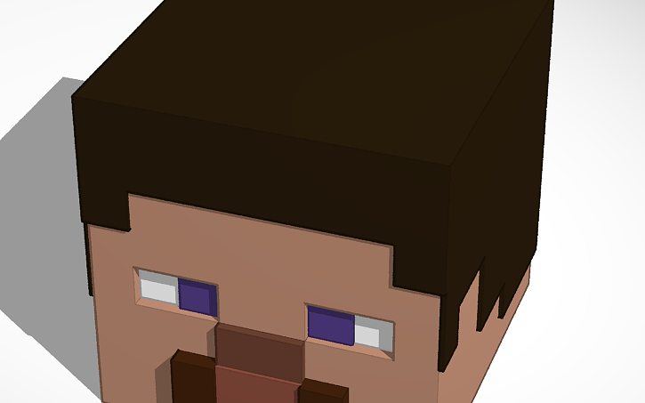 3D design Steve's head - without hole - Tinkercad