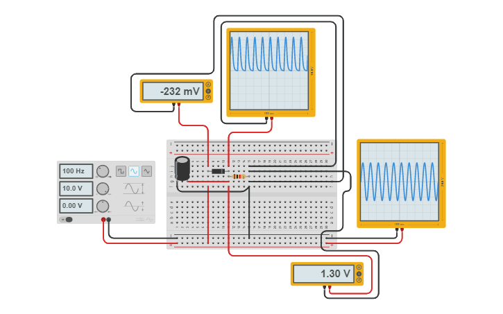 Circuit design Praktikum 3 - Dioda Osiloskop | Tinkercad