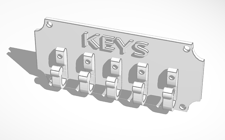 3D design key holder - Tinkercad