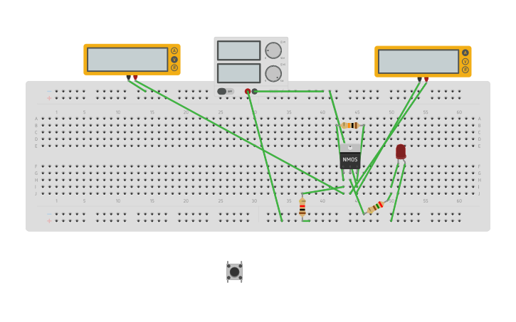Circuit design low side switching mosfet (NMOS) - Tinkercad