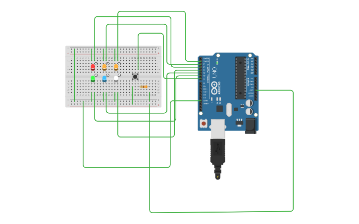 Circuit design Electronic Dice | Tinkercad