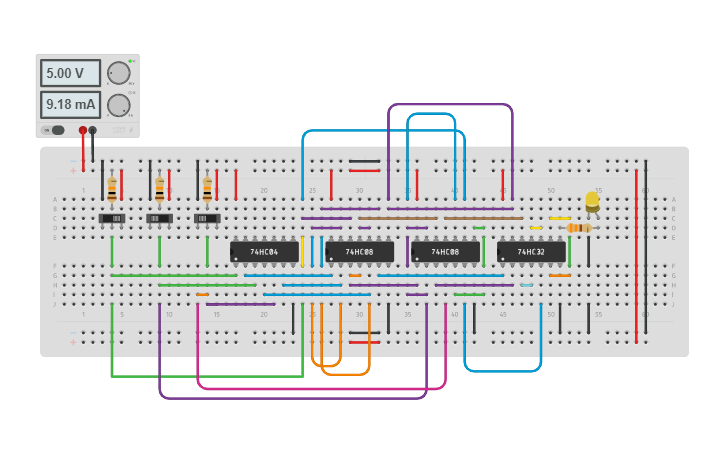 Circuit design AST 122 - CABARDO - BIT 1-2 MOD 01 - DECODER USING LED - Tinkercad