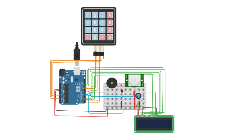Circuit design SISTEMA DE SEGURIDAD - Tinkercad