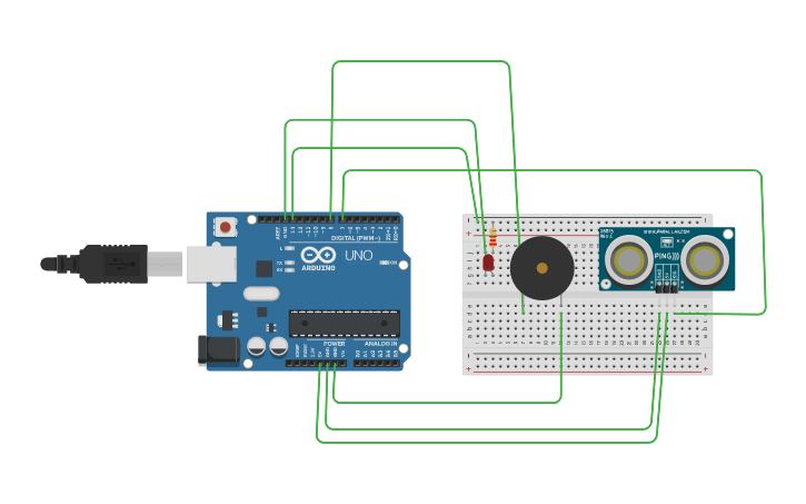 Circuit design Proximity Sensor - Tinkercad