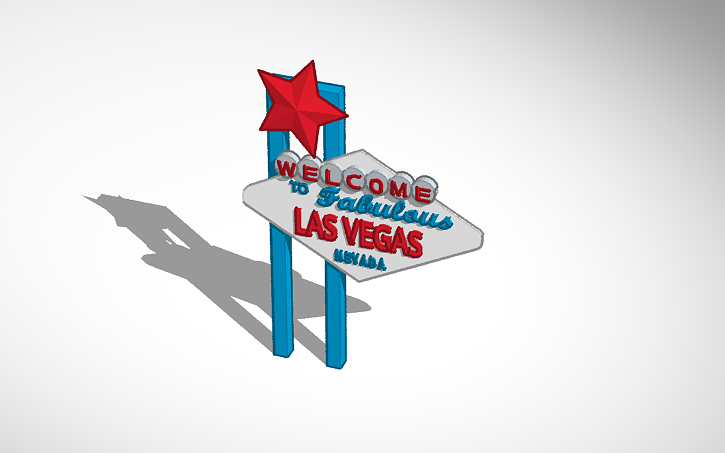 3D design LAS VEGAS SIGN - Tinkercad