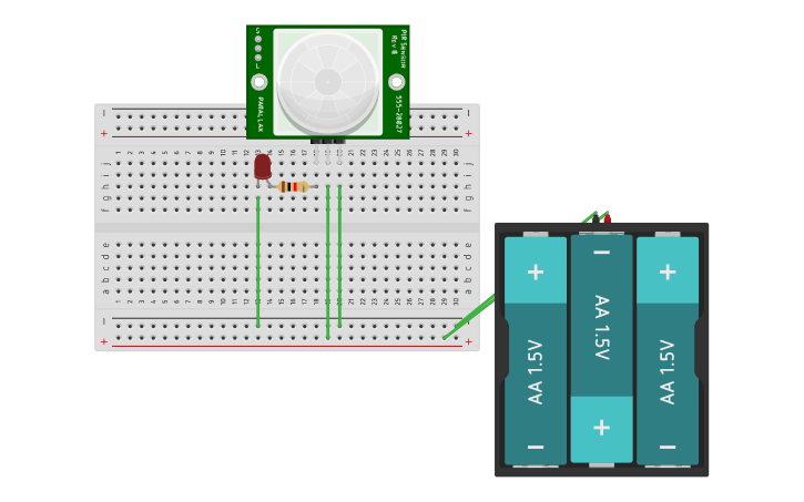 Circuit design Motion Sensor - Tinkercad