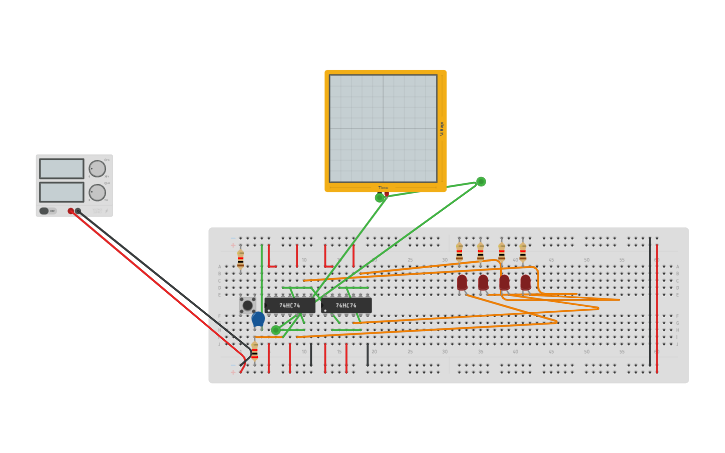 Circuit Design Binary Counter Tinkercad