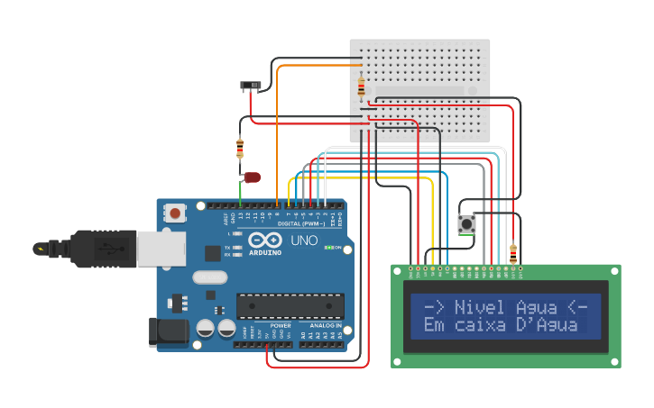 Circuit design Projeto de automação de bomba d'agua - Tinkercad