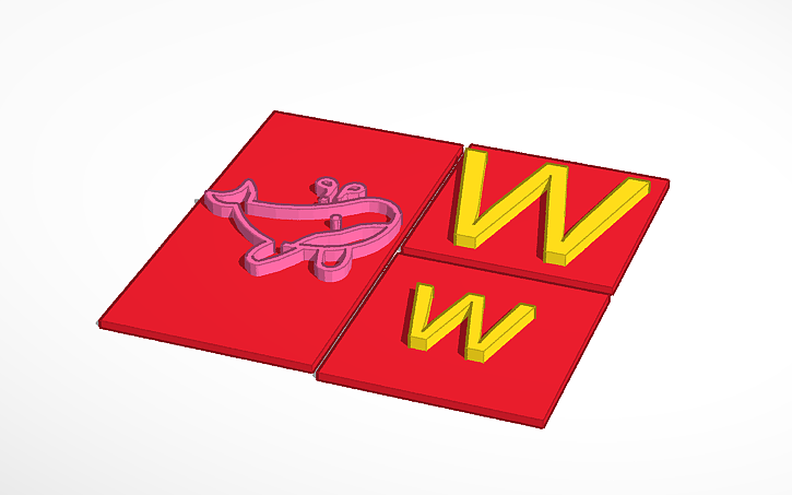 3D design Letter Ww Whale | Tinkercad