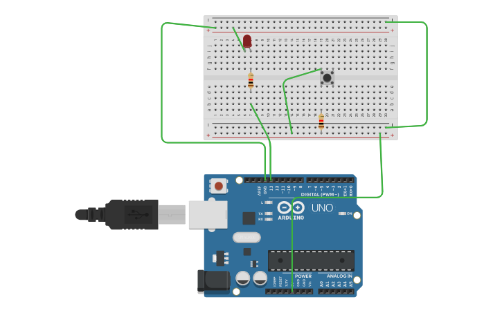 Circuit design NOT gate | Tinkercad