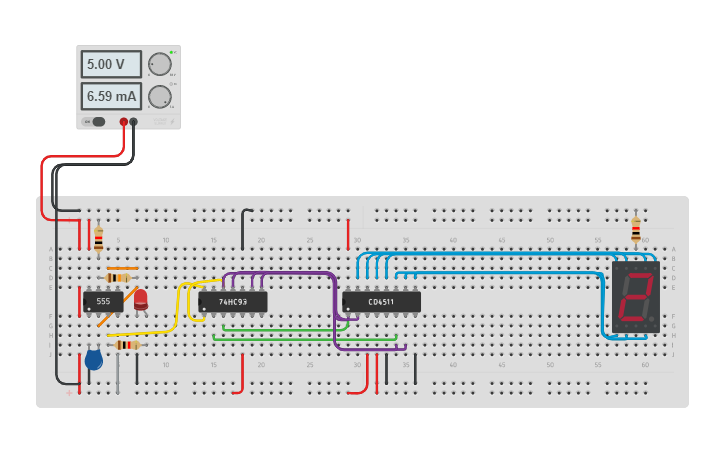 Circuit design Contador - Tinkercad