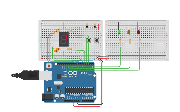 Circuit design Parqueo Automatizado-Tarea - Tinkercad