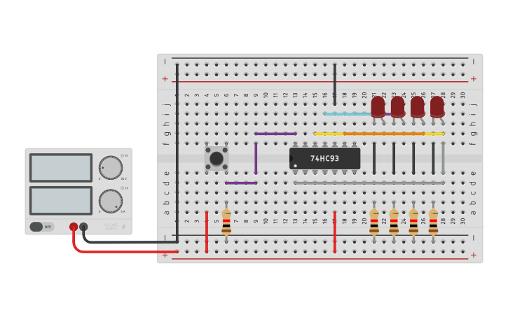Circuit design Modul 2 Percobaan 2b Sisdig | Tinkercad