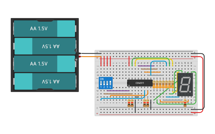 Circuit design Circuito 7448 - Tinkercad
