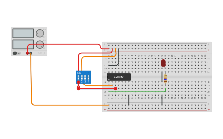 Circuit design NOR Gate - Tinkercad