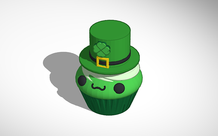3D design 🍀St. Patrick's Day Cupcake🍀 - Tinkercad