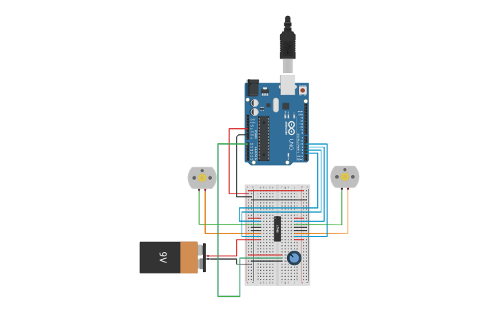 Circuit design l293d - Tinkercad