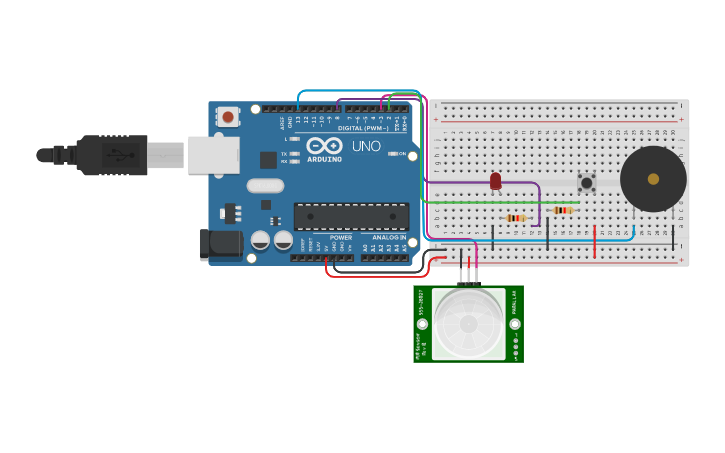 Circuit Design Interrupt Tinkercad
