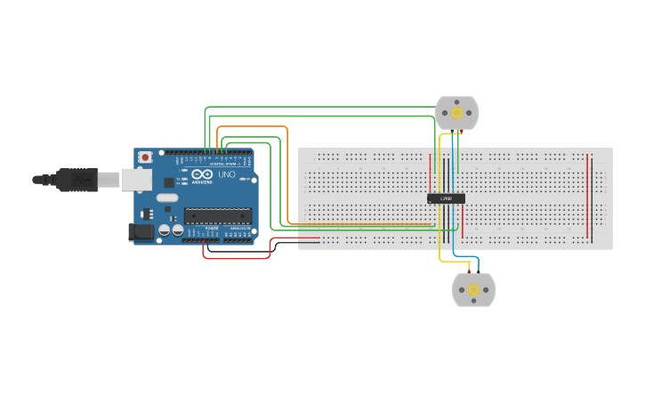 Circuit design Motor DC - Tinkercad